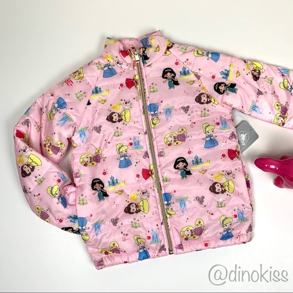 Disney | Jackets & Coats | Disney Princess Puffer Puff Jacket Little ...